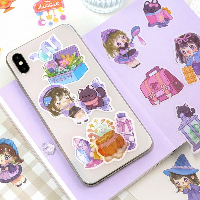 Kawaii Cartoon Girls Magic Diary Washi Stickers - Journaling, Diaries ...