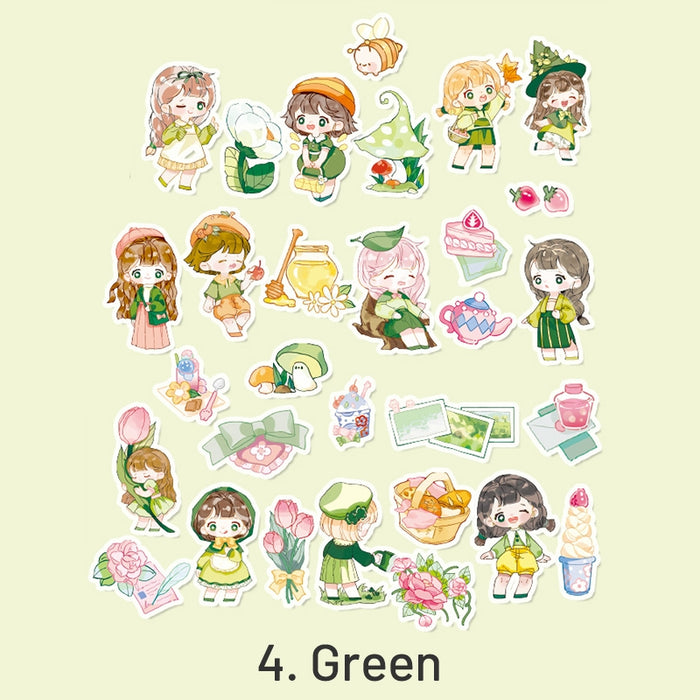 Kawaii Cartoon Girls Magic Diary Washi Stickers - Journaling, Diaries ...