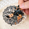 Clear Silver Lace & Flower Number Stickers | Stamprints
