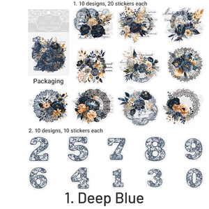 Clear Silver Lace & Flower Number Stickers | Stamprints