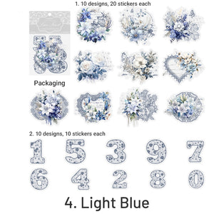 Clear Silver Lace & Flower Number Stickers | Stamprints