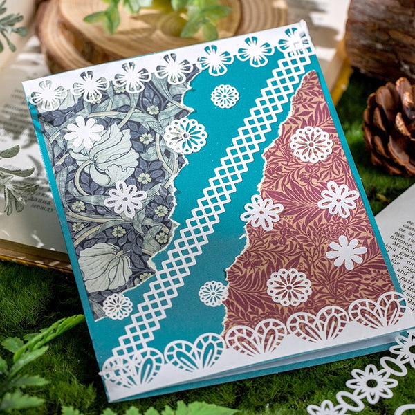 Linen Pattern Die-cut Lace Paper | Exquisite Texture