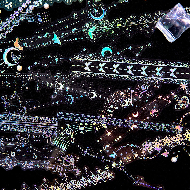 Clear Transparent Border Stickers - Music & Lace Designs | Stamprints