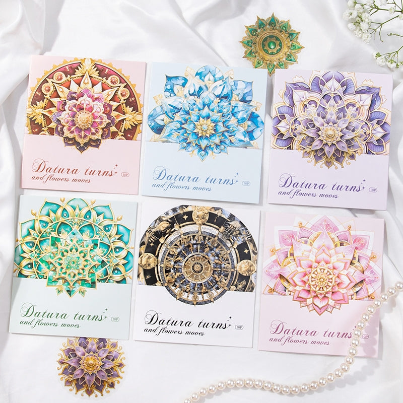 Gold Mandala Clear Stickers | Elegant Hot Stamping Art by Stamprints