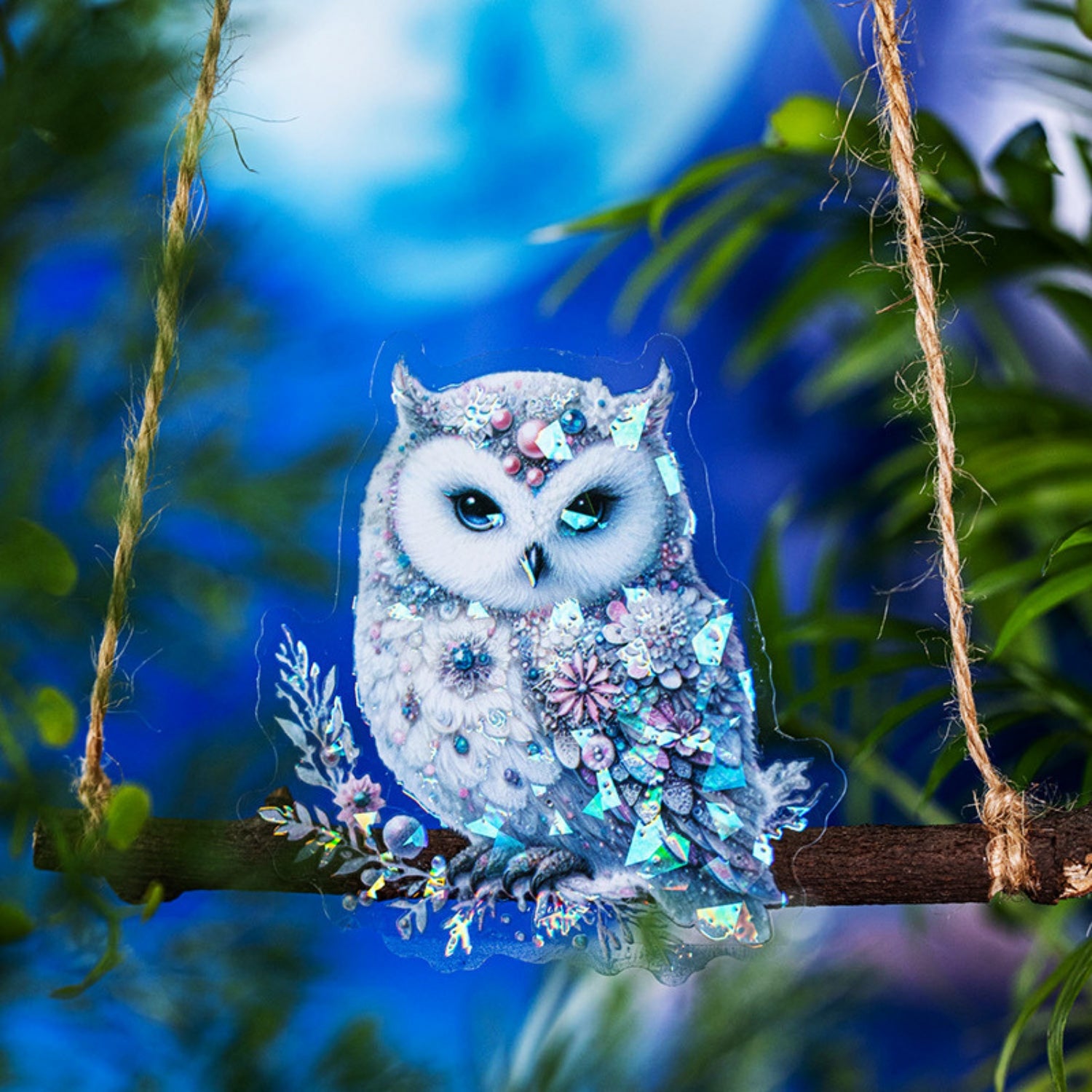 Moon Owl Creative Shell Light Sticker | Night Lamp Decor | Stamprints