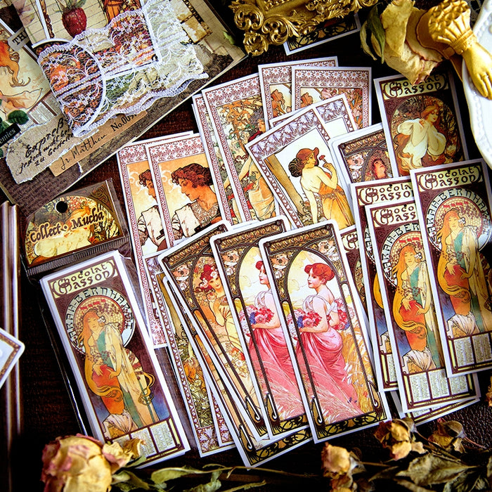Elevate Your Artistry with Mucha Collection Retro Stickers - 30 Pieces ...