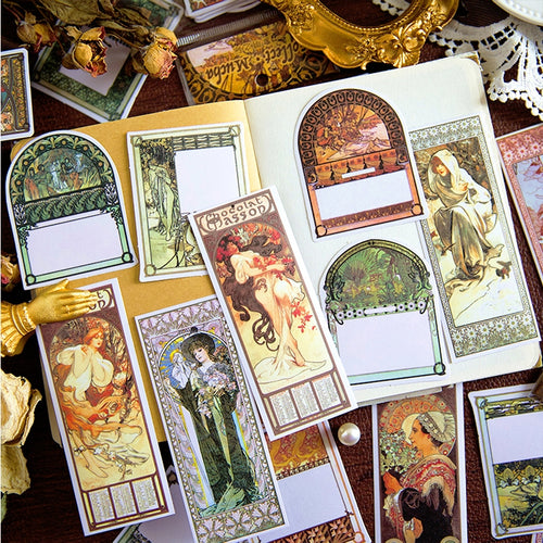 Elevate Your Artistry with Mucha Collection Retro Stickers - 30 Pieces ...