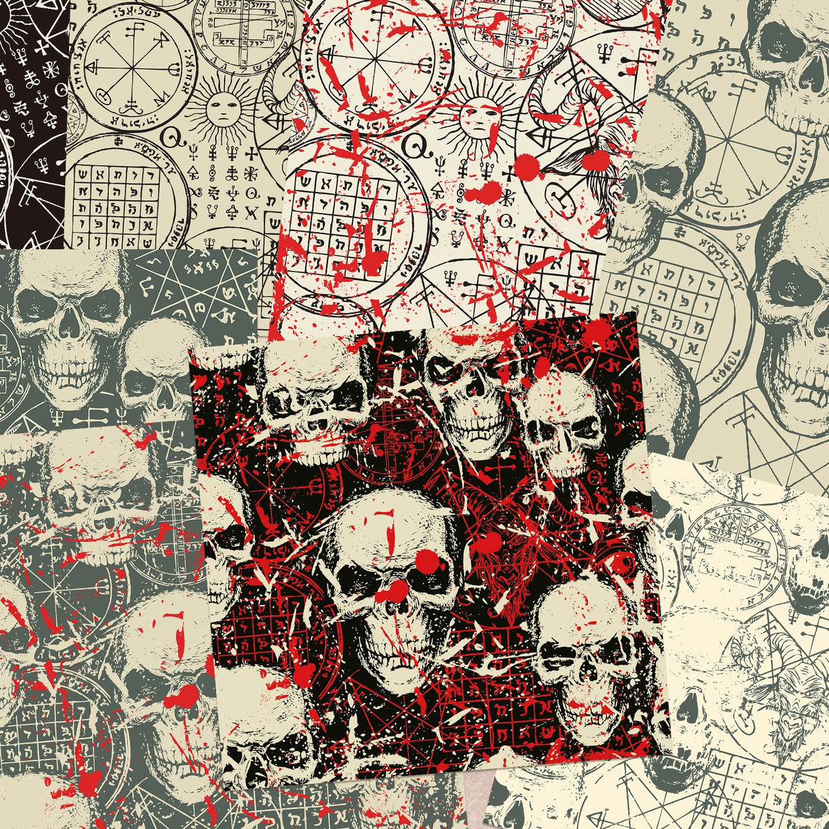 Mystical Symbol Scrapbook Paper - Skulls, Crosses, Halloween Craft ...