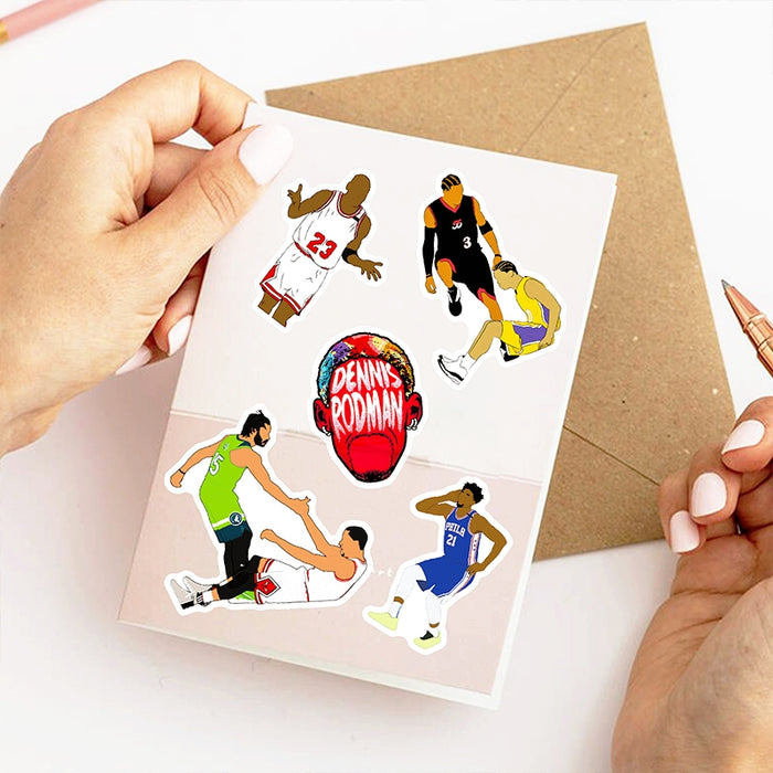 NBA Series Cartoon Graffiti Basketball Team Logo Stickers - PVC Decals ...