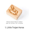 Neon Clothes Little Girl Retro Wood Rubber Stamp | Stamprints