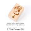 Neon Clothes Little Girl Retro Wood Rubber Stamp | Stamprints