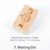 Neon Clothes Little Girl Retro Wood Rubber Stamp | Stamprints