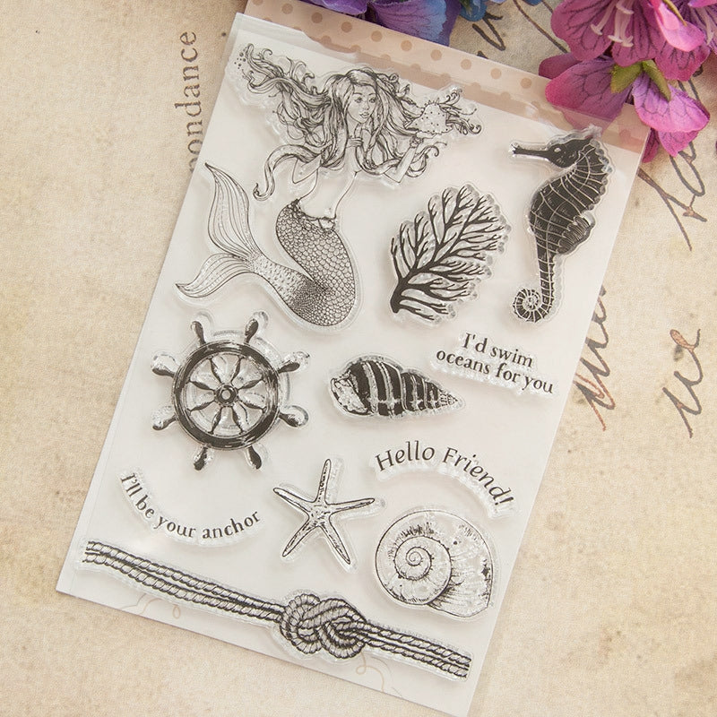 Clear Ocean Themed Silicone Stamp Set | Stamprints