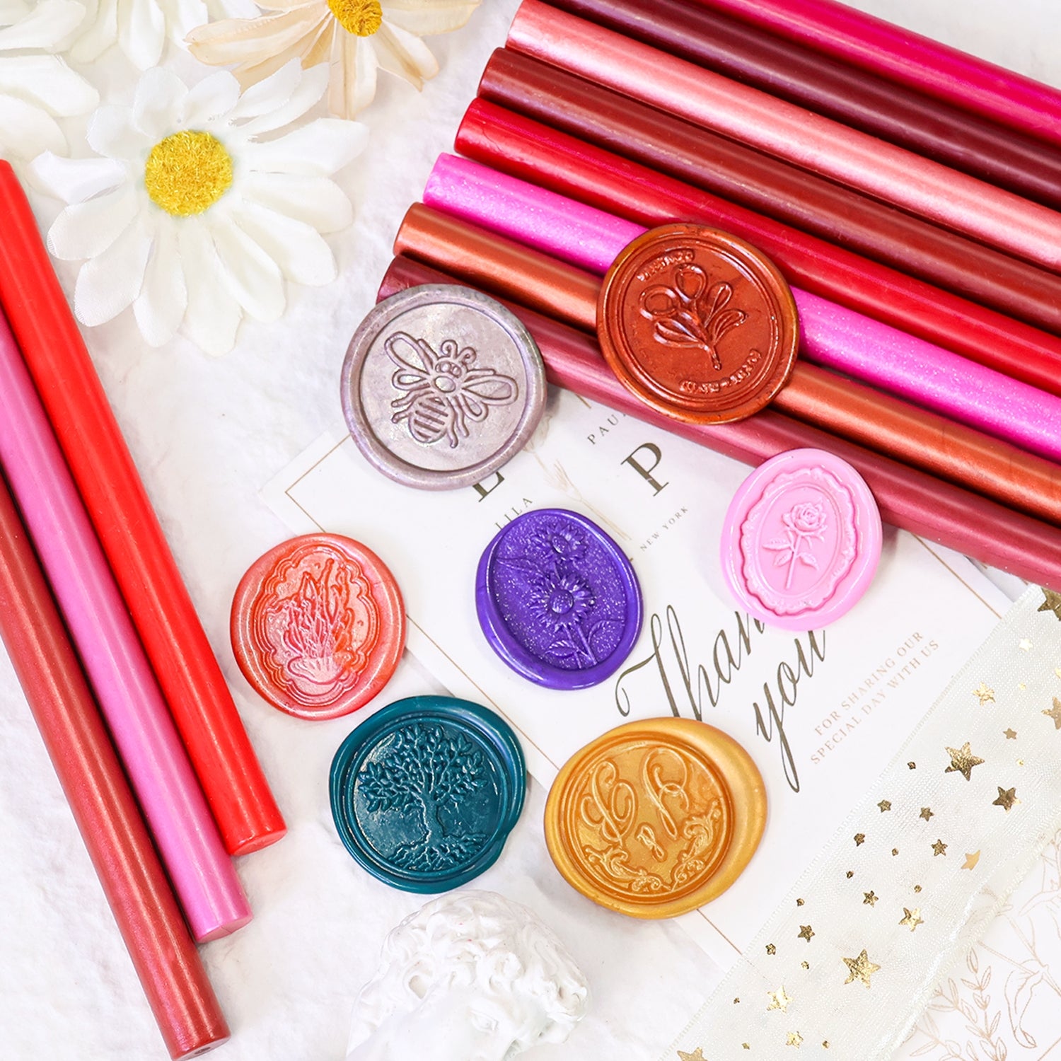 Red Series Sealing Wax Stick Set (20Pcs Mixed, All Colors Incl ...