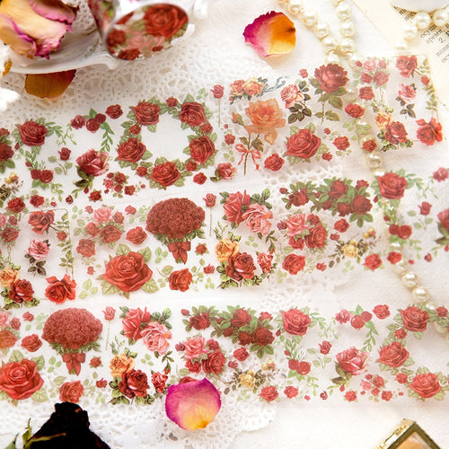 Plant a Rose Series Vintage Floral Decorative Tape - Versatile and ...