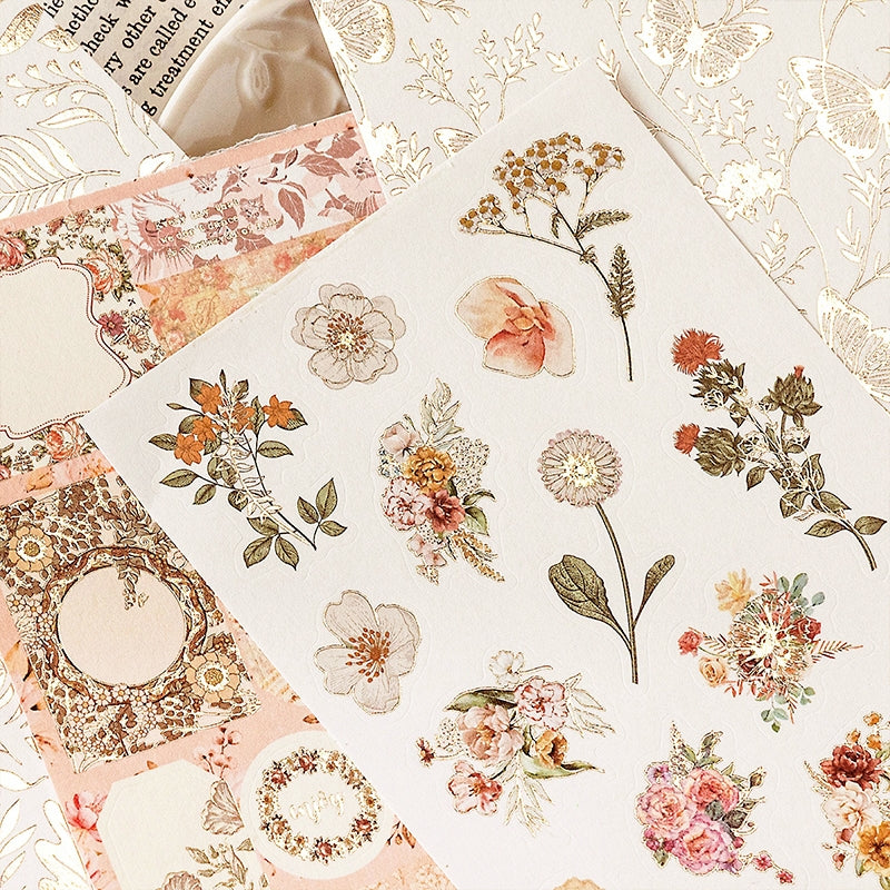 Gold Plant & Flower Sticker Book | Hot Stamping Collection - Stamprints