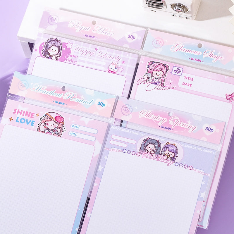 Cartoon Girl Journal Notepad | Cute Anime Planner for Teens