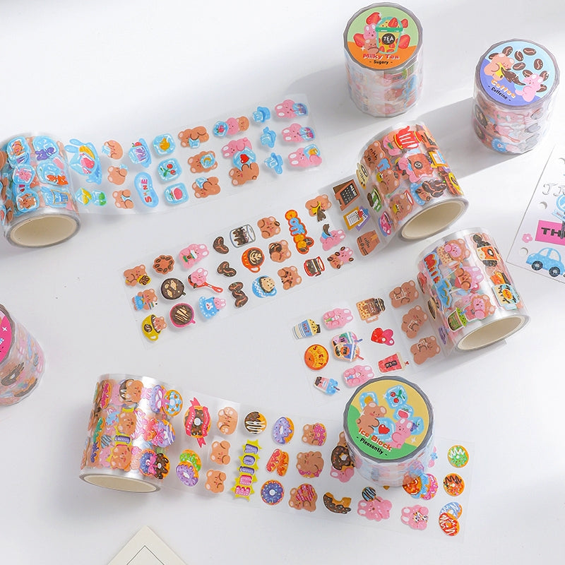 Adorable Cartoon Animals Rolled Stickers | Sweet Story Series by Stamprints