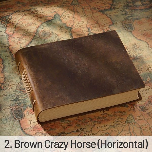 Thick Simple Hard Leather Notebook - Genuine Leather & 400 Pages & Full ...