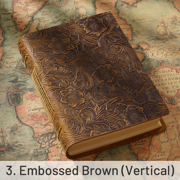 Thick Simple Hard Leather Notebook - Genuine Leather & 400 Pages & Full ...