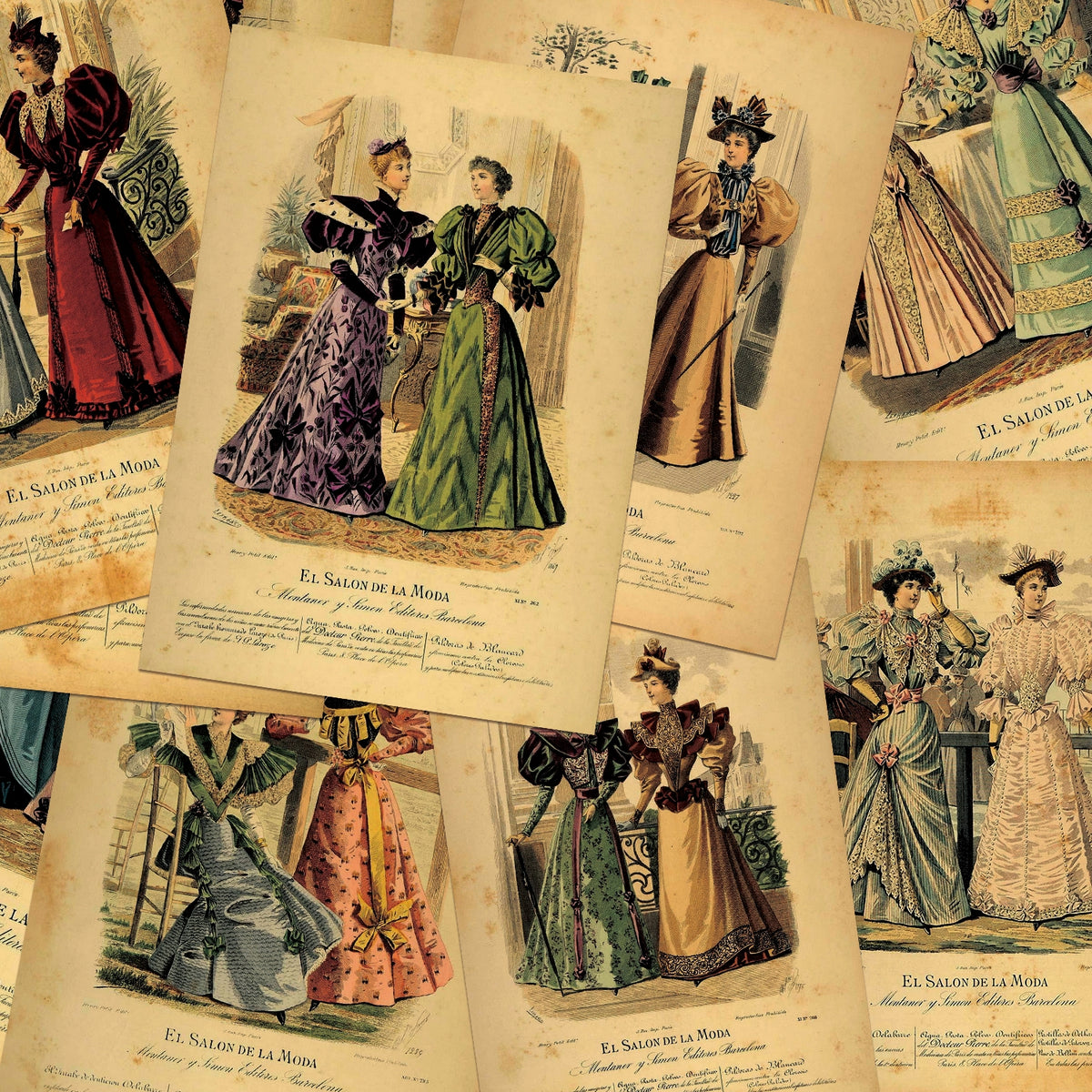 Victorian Era Costume Material Papers | Stamprints