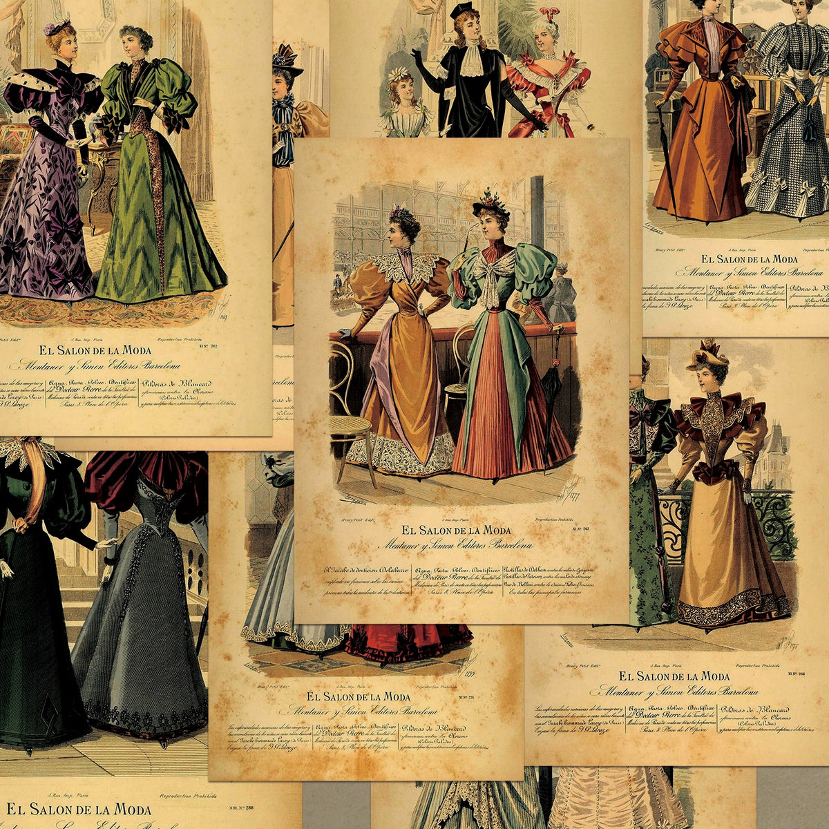 Victorian Era Costume Material Papers | Stamprints