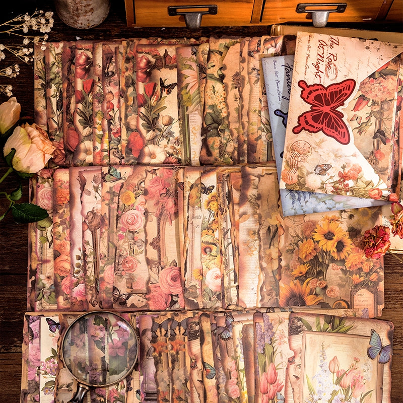 Embrace Vintage Elegance with Vintage Burnt Edge Scrapbook Paper - 30 ...