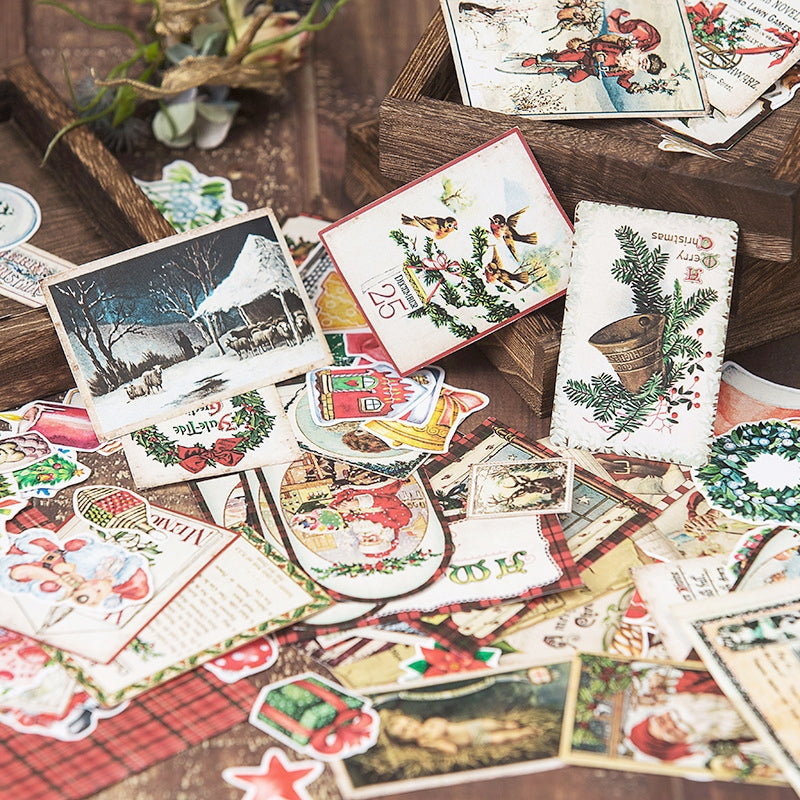 Vintage Christmas Sticker Pack | Nostalgic Holiday Decorations | Stamprints