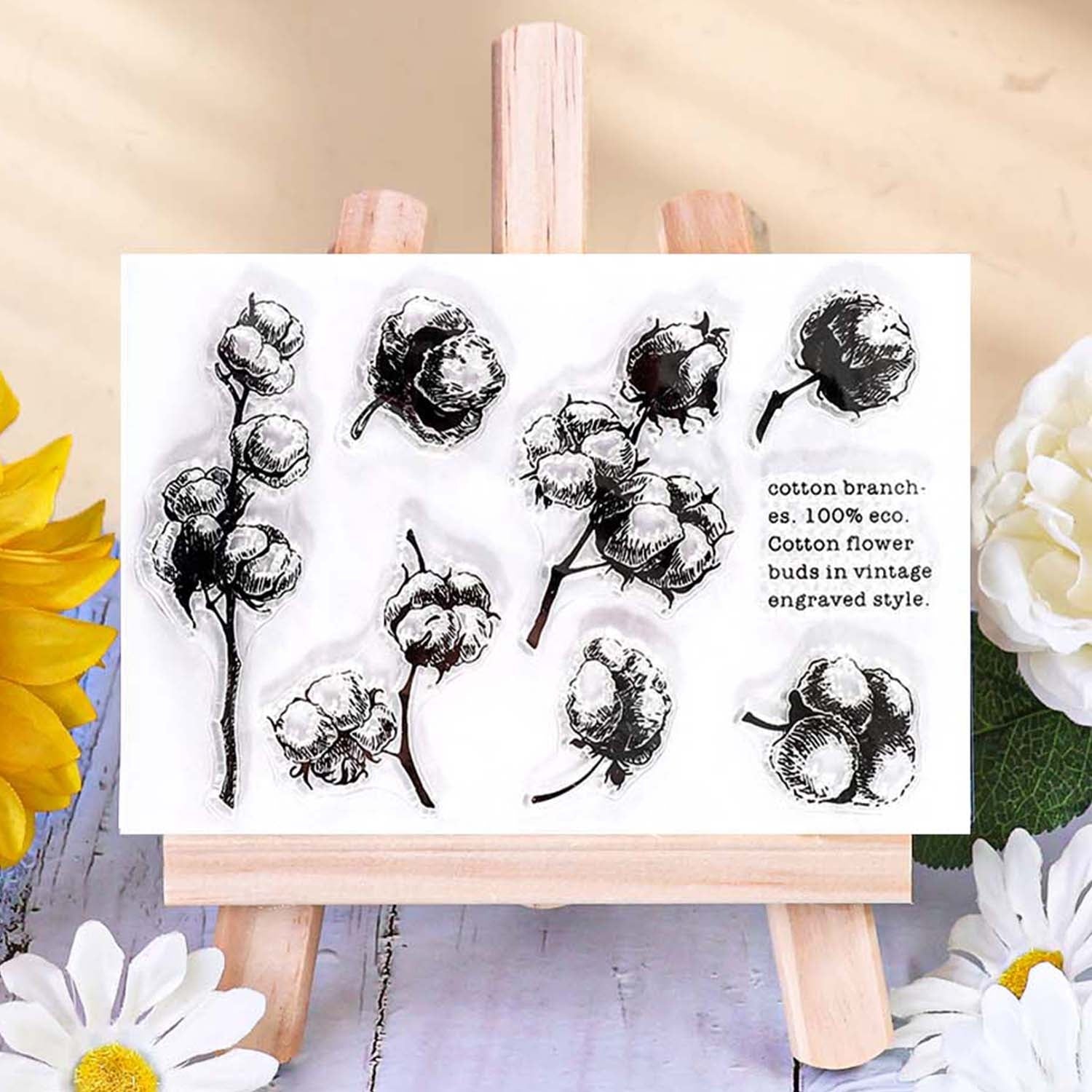 Vintage Cotton Clear Silicone Stamp | High-Quality Crafting | Stamprints