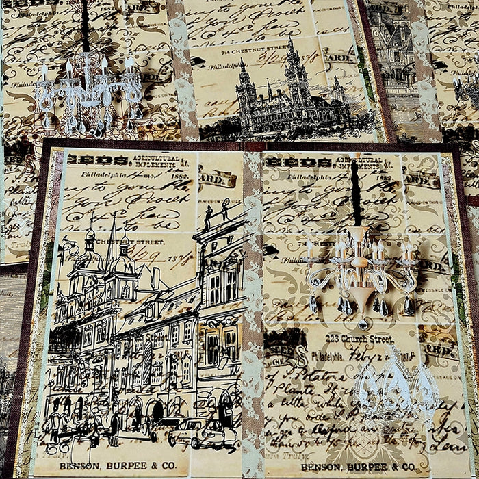 Vintage European Landscape Construction Junk Journal Paper - Handmade ...