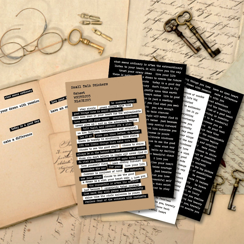 Words and Labels Decorative Stickers | Stamprints Collection