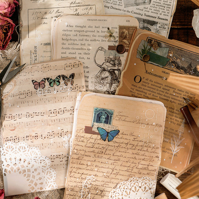 Book Collection Retro DIY Scrapbook Paper Pack - Art Journal | Stamprints