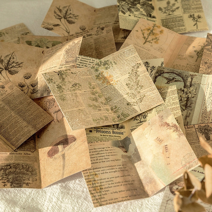 Brief History of Books Vintage Pages Sticker Pack - Antique Book Page ...