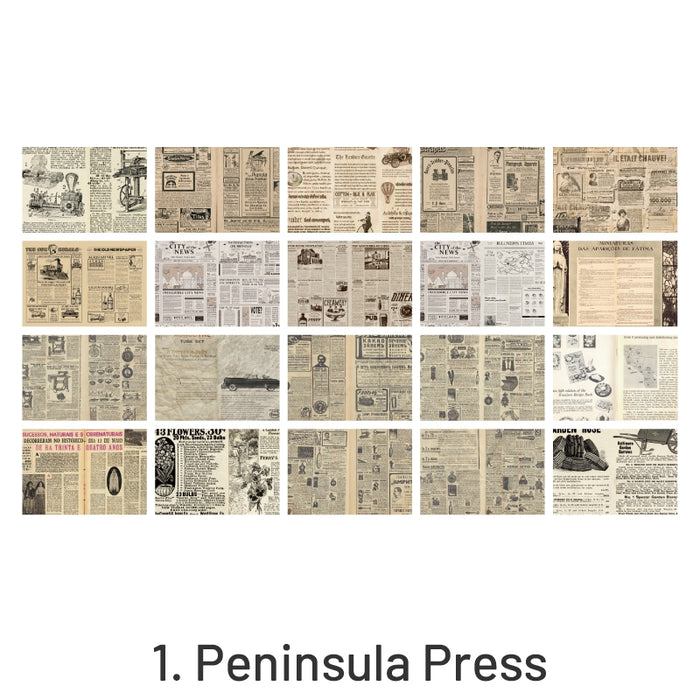 Brief History of Books Vintage Pages Sticker Pack - Antique Book Page ...