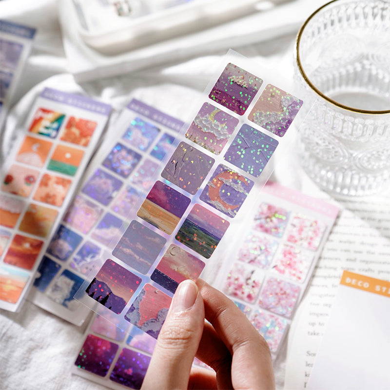 Cute Cartoon Sequin Cloud Vinyl Stickers by Stamprints