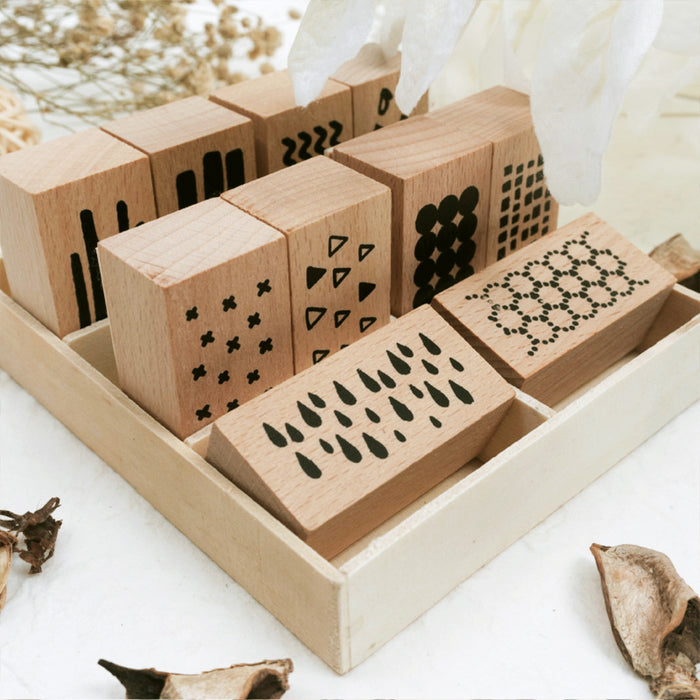 Cute Simple Forest Series Wooden Rubber Stamp Set- Wood |Stamprints