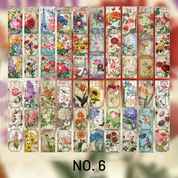 Vintage Plant Long Strip Boxed Sticker - Retro Stickers | Stamprints