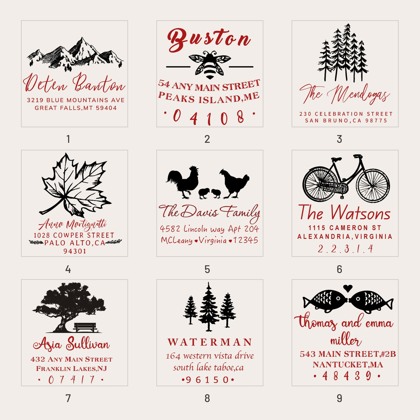 Custom Address Return Rubber Stamp with Your Signature Artwork (27 ...