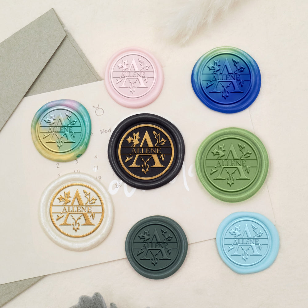 26 Letter Custom Floral Name Wax Seal Stamp - Botanical Wax Seal Stamp ...