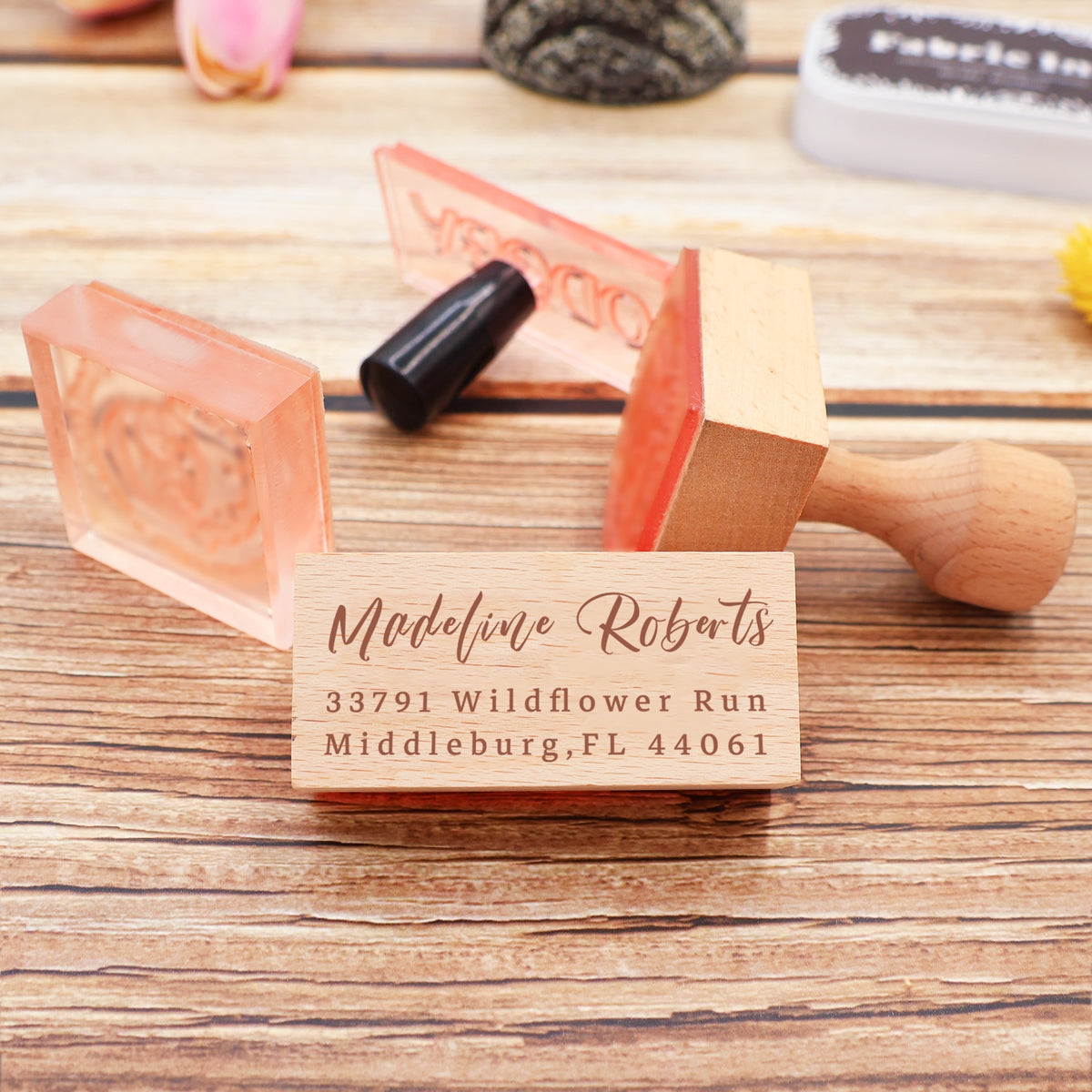 Custom Rectangular Handwriting Font Address Return Rubber Stamp (27 ...