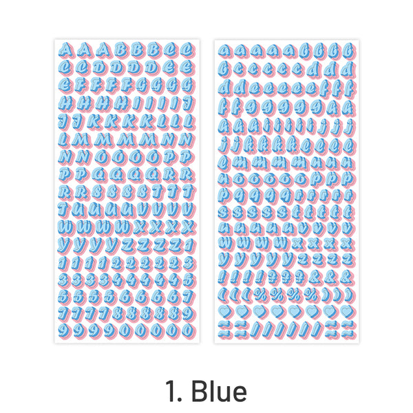 Cute English Alphabet Letters Self-Adhesive Stickers - Cartoon Font, 26 ...