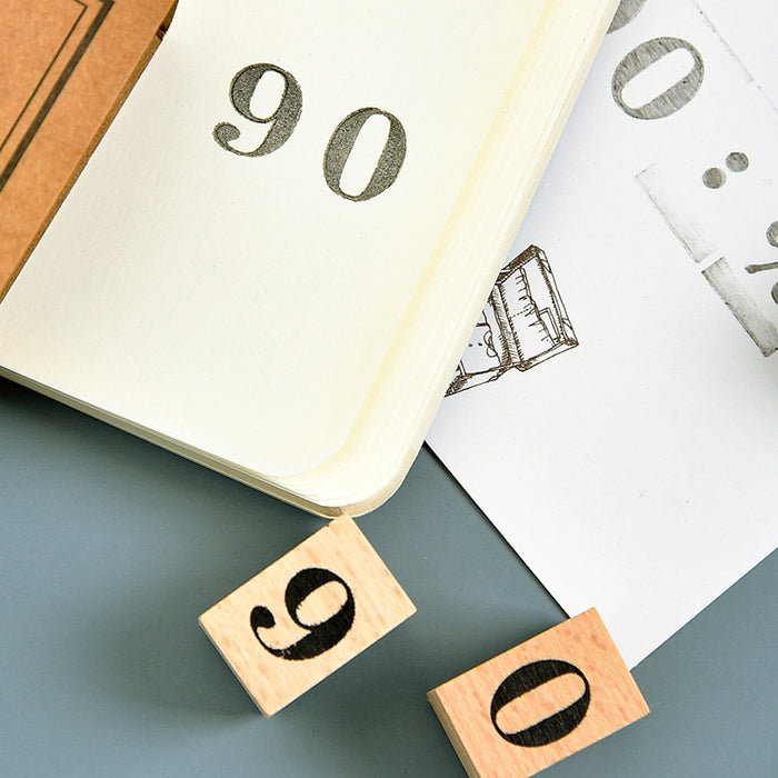 Date & Number Wooden Rubber Stamp Set - Craft Stamps | Stamprints