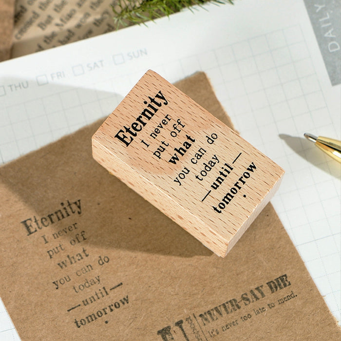 English Phrase Series Wooden Rubber Stamp Set - DIY Crafts | Stamprints