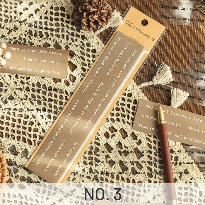 English Words Phrases Long Strip Paper Pack - Journal Paper|Stamprints