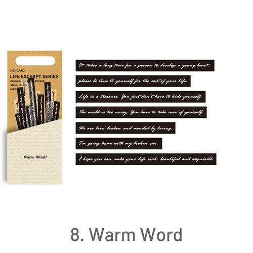 Vintage Long Strip Text Sticker Pack-Words Sticker&Journal|Stamprints