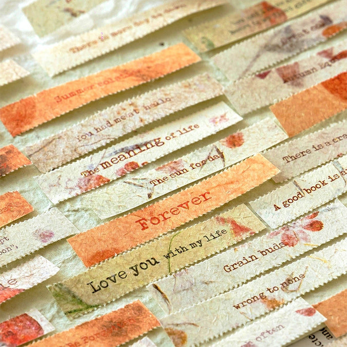 Floral Artistic English Text Strip Scrapbook Paper Book - Journal Paper ...
