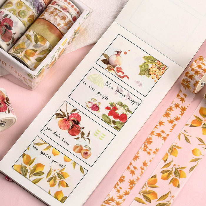 Watercolor Fruit Landscape Washi Tape Set - Art Journal | Stamprints