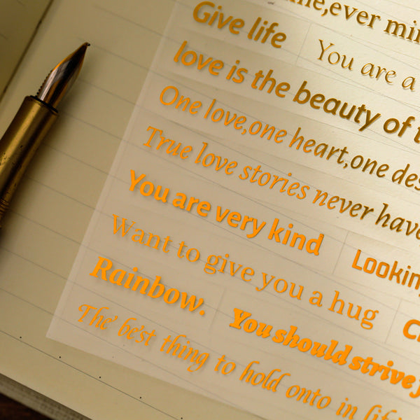 Galaxy Notes Simple Retro English Vinyl Sticker-Journal Deco|Stamprints