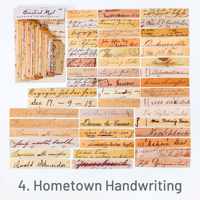 Retro English Words Long Strip Sticker Pack- Vintage Text | Stamprints