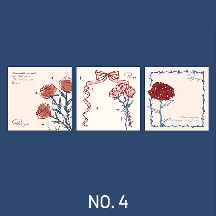 Hand-Painted Rose Illustration Sticky Note - Journal Paper| Stamprints